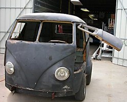 Chopped hot-rod VW bus with gullwing doors - Boing Boing