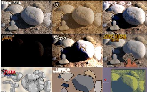 Rock, according to different video games - Boing Boing